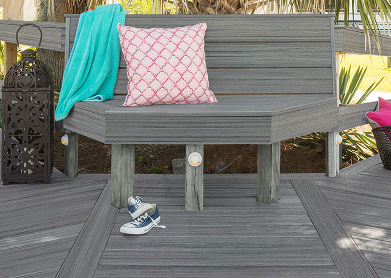 Deck trex contour ecologico plastico Deck gris castor.