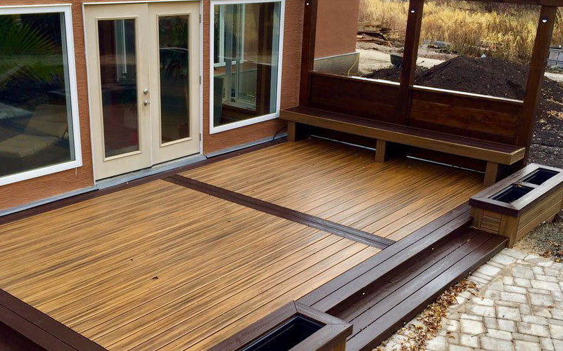 Deck sintetico, deck plastico, deck ecologico, color lapacho